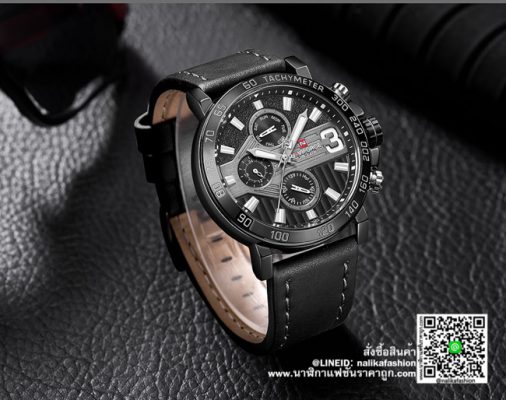 นาฬิกา Naviforce NF9137 สีดำ สายหนังผู้ชายสุดเท่ - นาฬิกา Naviforce ของ ...