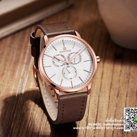 นาฬิกา Naviforce NF9137 สีน้ำตาล สายหนังผู้ชายสุดเท่ - นาฬิกา Naviforce ...